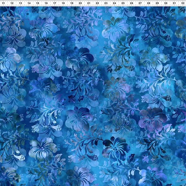Blue Floral Fabric - Etsy