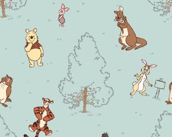 Winnie the Pooh, FLANNEL FABRIC, Pooh Fabric, Pooh Balloons, Springs ...