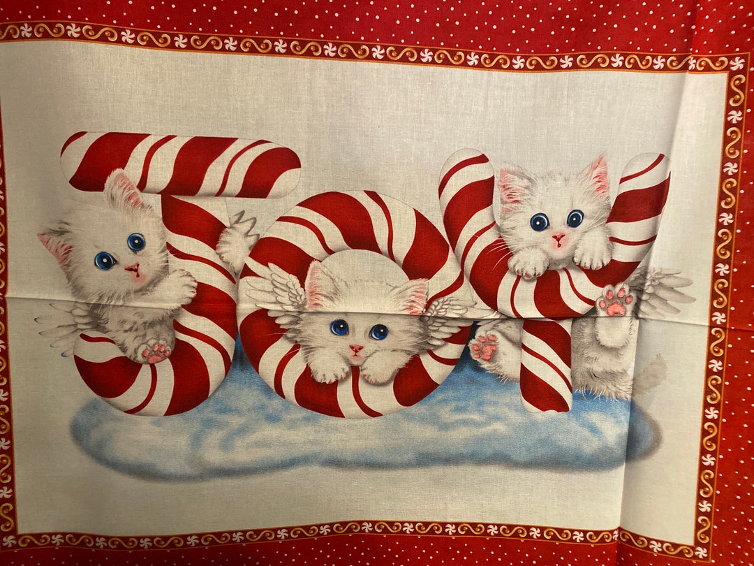 Christmas Panel, Kitten Panel, Furry and Bright, Studio E Fabric ...