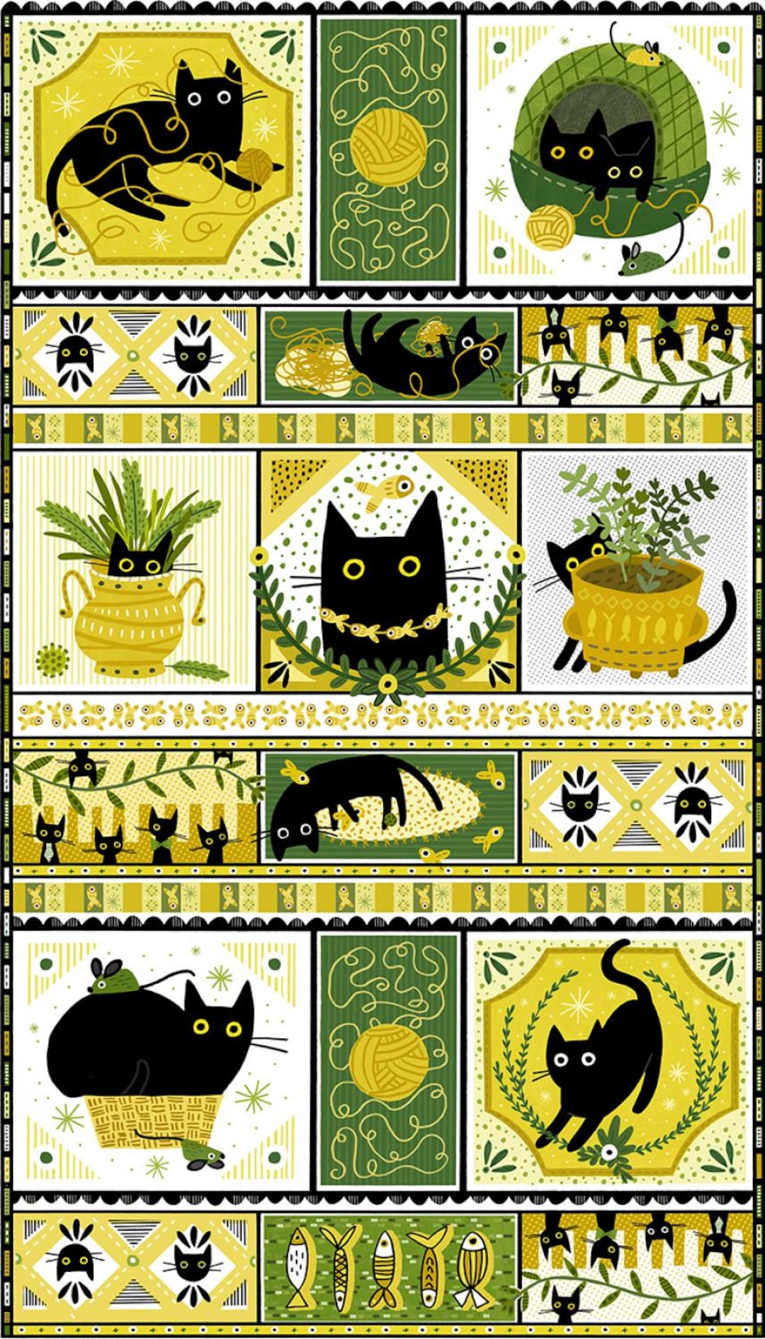 Cat Fabric PANEL, 24 Inch, 100% Cotton Quilting, Sewing Fabric, Dear ...