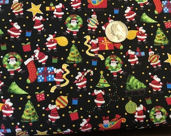 Black Santa Fabric - Etsy