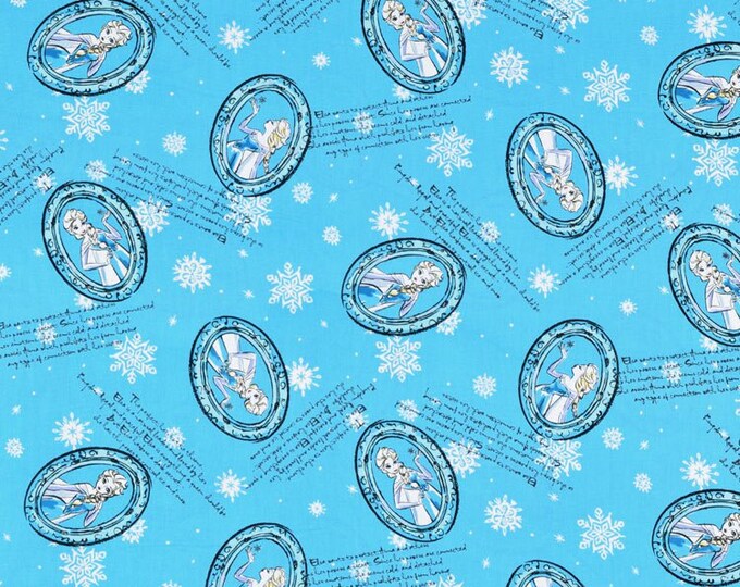 Frozen Fabric, Elsa Fabric, Elsa Framed Farbic, Blue Frozen Fabric ...