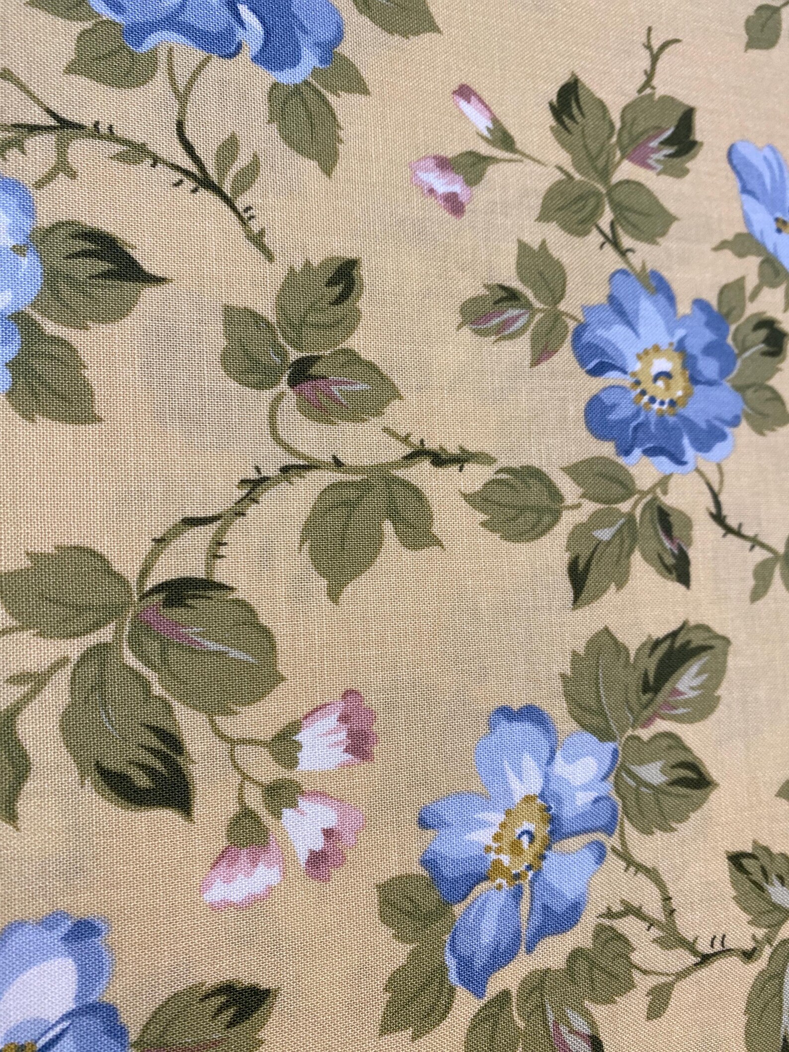 Blue Floral, Midnight Garden Floral Dijon, Cotton Quilting Fabric ...