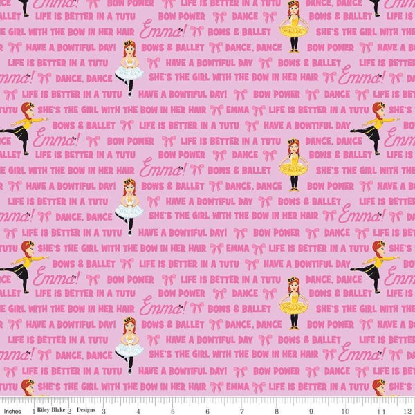 Emma Text Fabric - Etsy