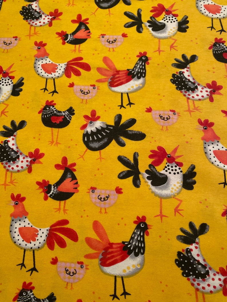 Chicken Fabric Rooster FLANNEL FLANNEL FABRIC Cotton - Etsy