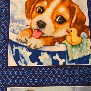 Puppy Fabric, Puppy Panel, Trendy Puppies, Dog Panel, 24 X 43 Panel ...
