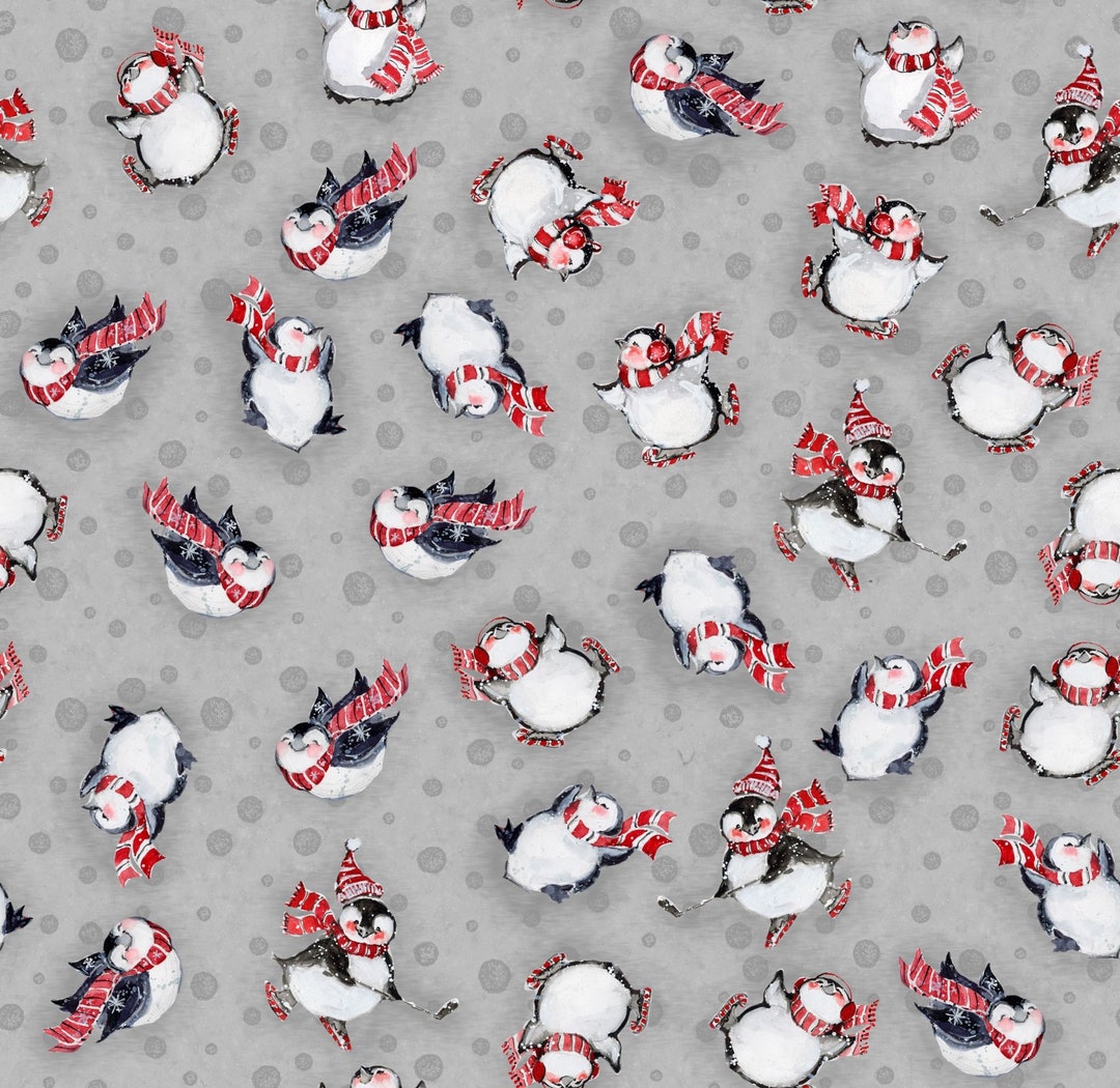 Christmas Fabric, Christmas Penguins, Polka Dot Penguins, Springs ...