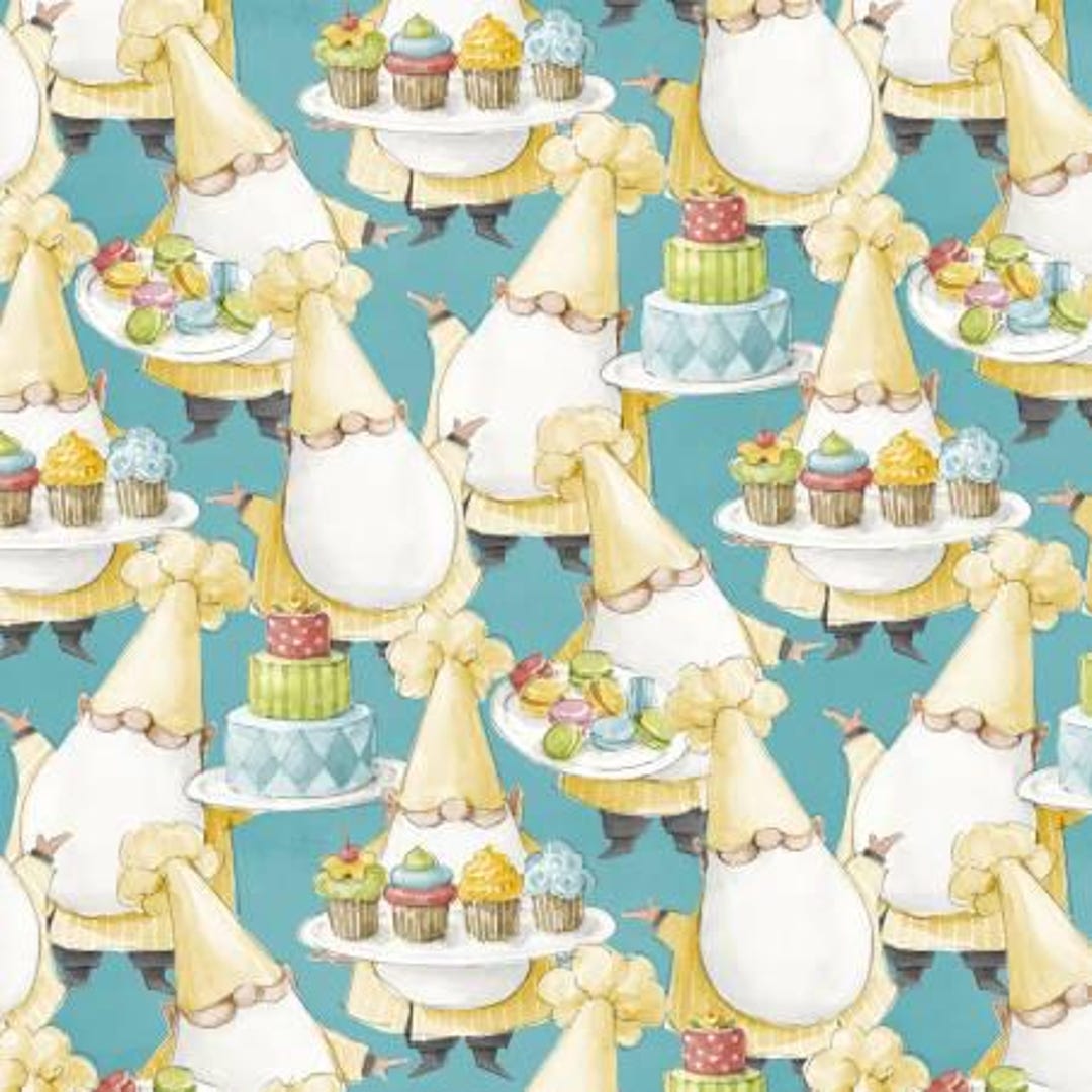 Gnomes Fabric, Gnomes Baking, Gnomes Bake Shop, Sweet Little Pleasures ...
