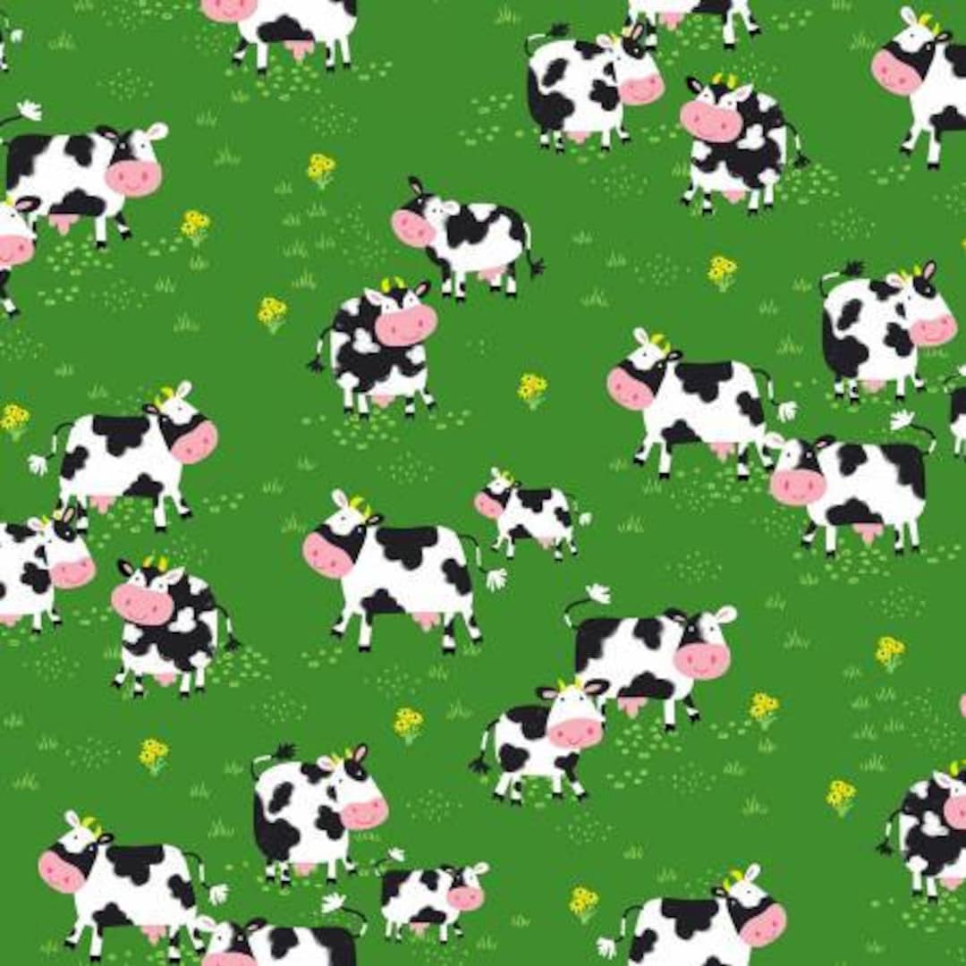 Cow Fabric, Cow FLANNEL, FLANNEL FABRIC, Cotton Fabric, Oasis Fabrics ...