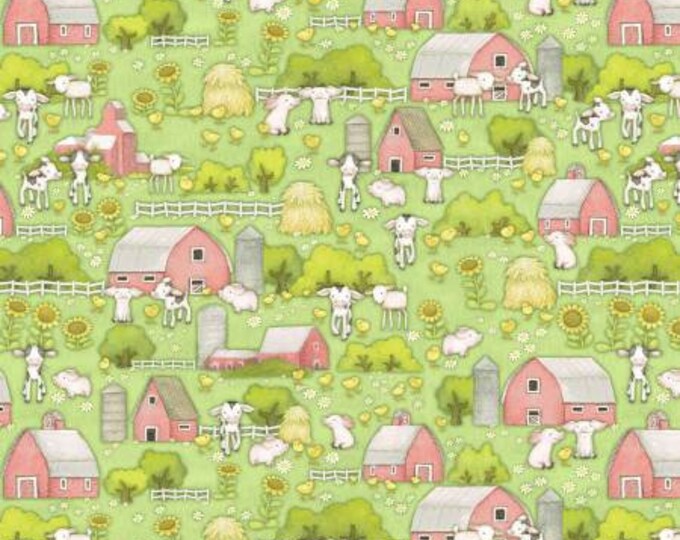 Farm Baby Animals, Animal Fabric, Cows Pigs, Cotton Quilting Fabric ...