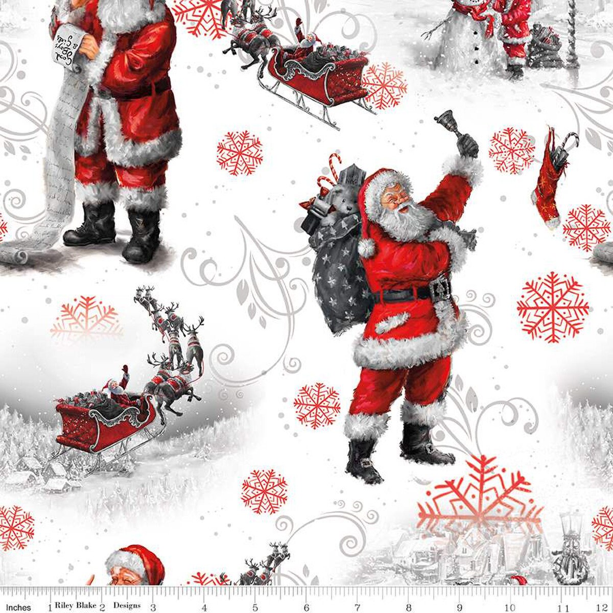 Santa White Fabric