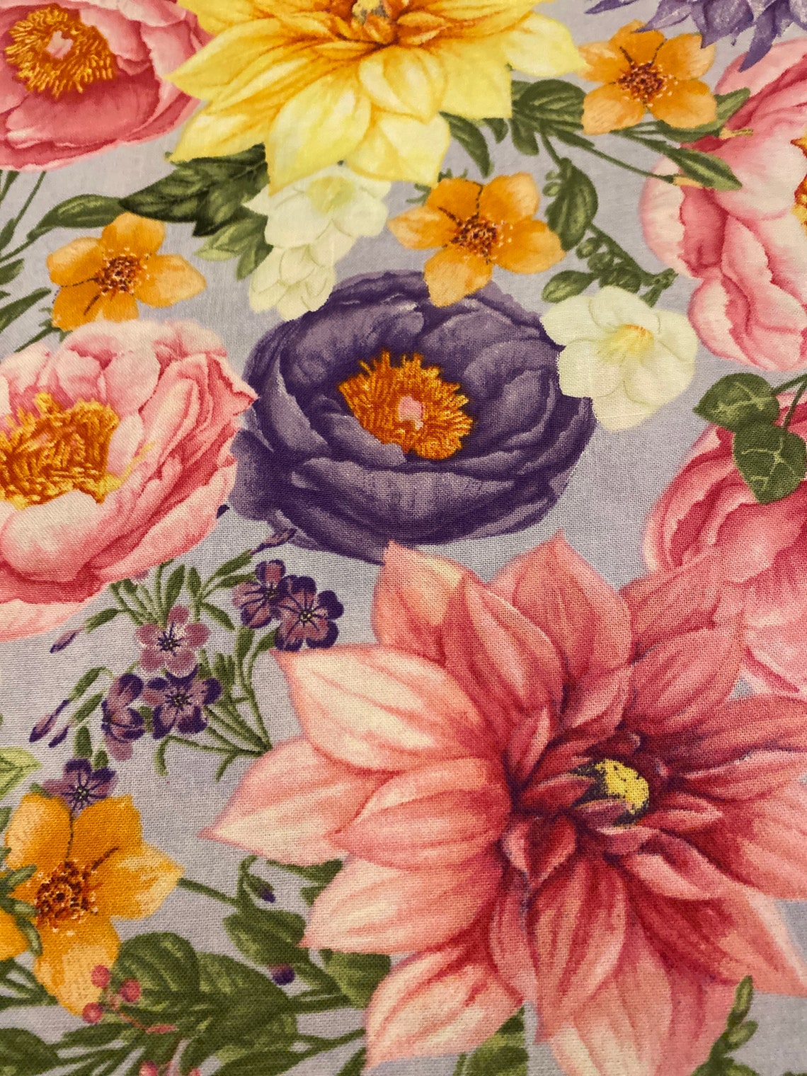 Purple Floral Fabric Large Purple Flowers Wilmington Prints - Etsy