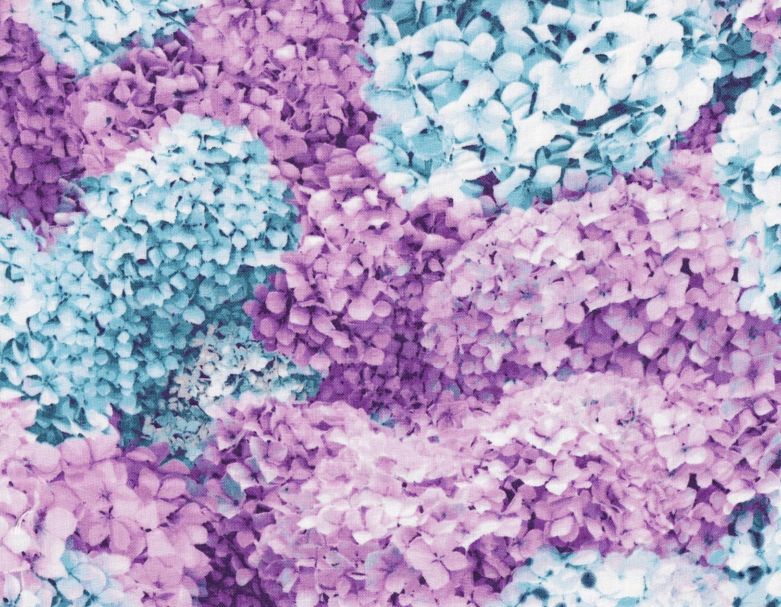 Hydrangea Fabric, Blue Floral, Hydrangea Flowers, Hydrangea Fabric, 100 ...