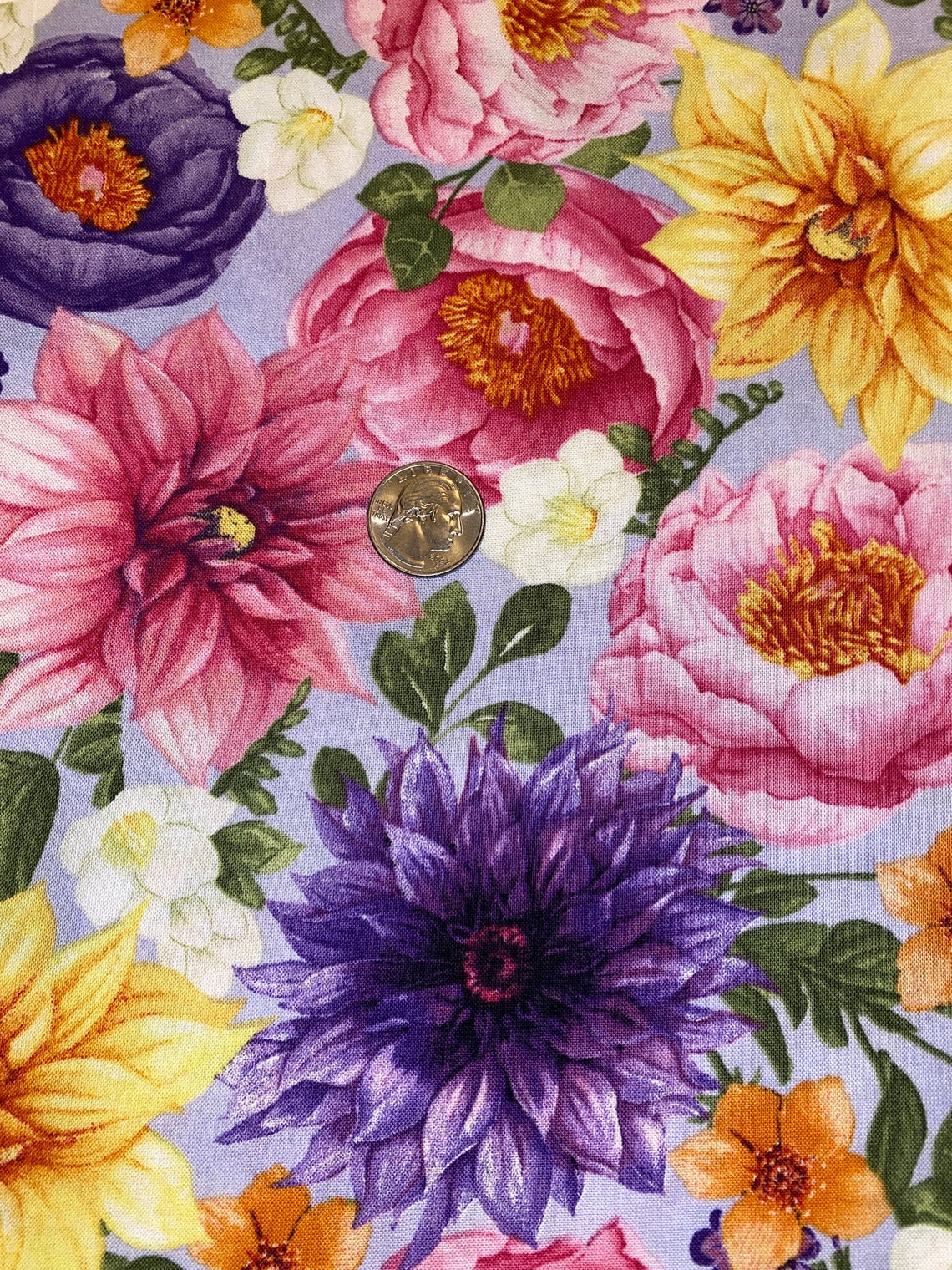 Purple Floral Fabric Large Purple Flowers Wilmington Prints - Etsy