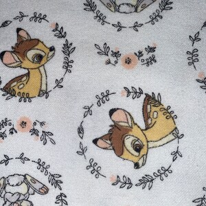 Bambi Fabric, Baby Deer Fabric, Thumper Bambi, FLANNEL, Cotton Fabric ...