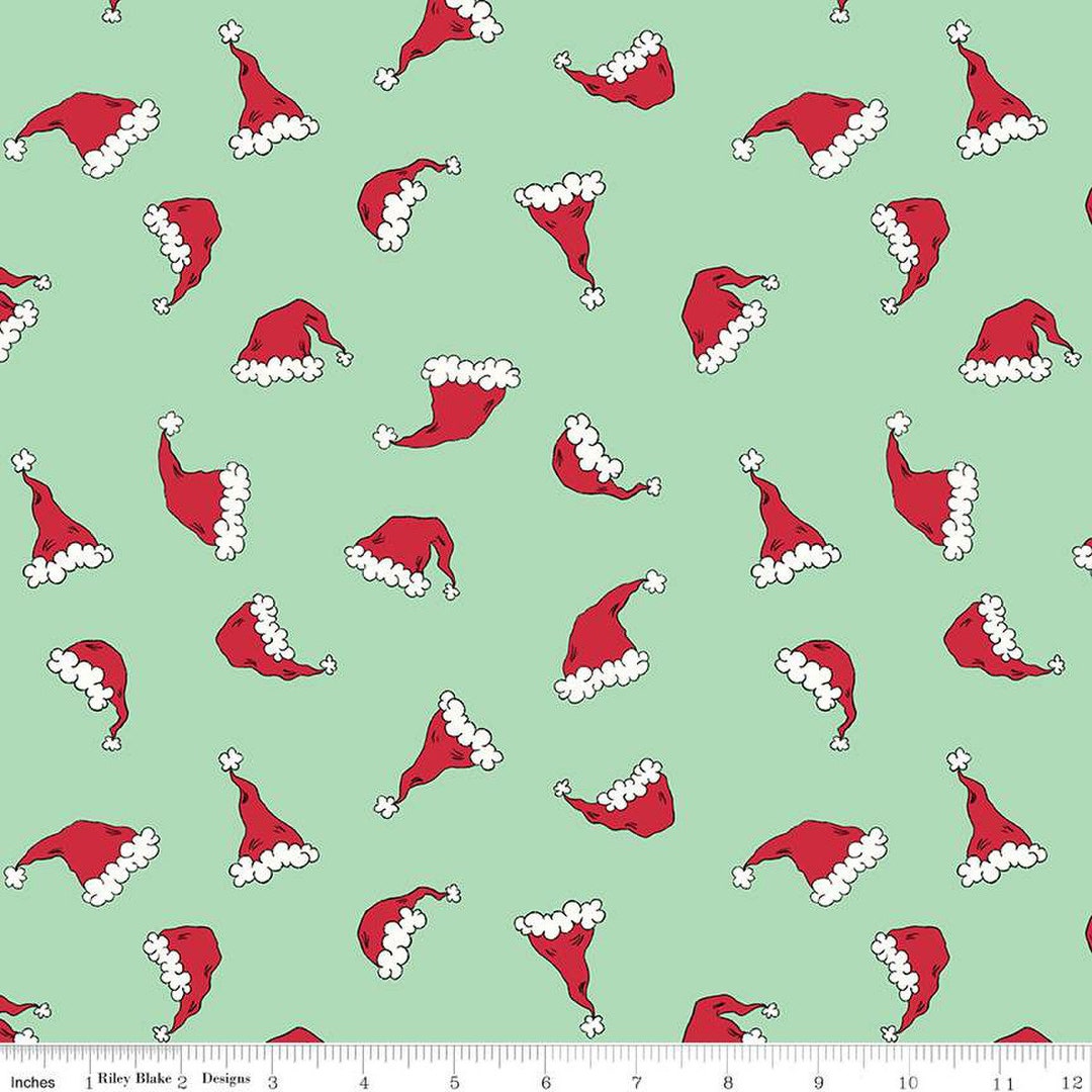 Christmas Fabric, Santa Claus Hats, Riley Blake, Cotton Fabric, Hats ...