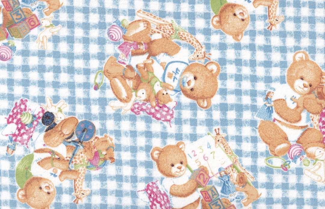 Teddy Bear Flannel, FLANNEL FABRIC, Cowboy Bears Flannel, Fabric ...