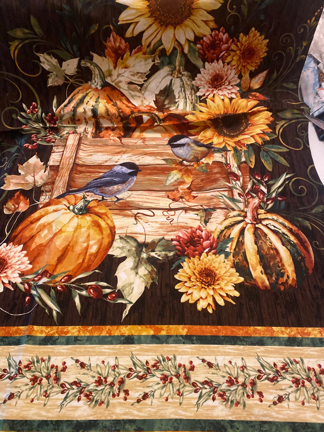 Autumn Fabric, Fall Panel, Fall Flowers, 23x43 Panel, Studio E, 7259P ...