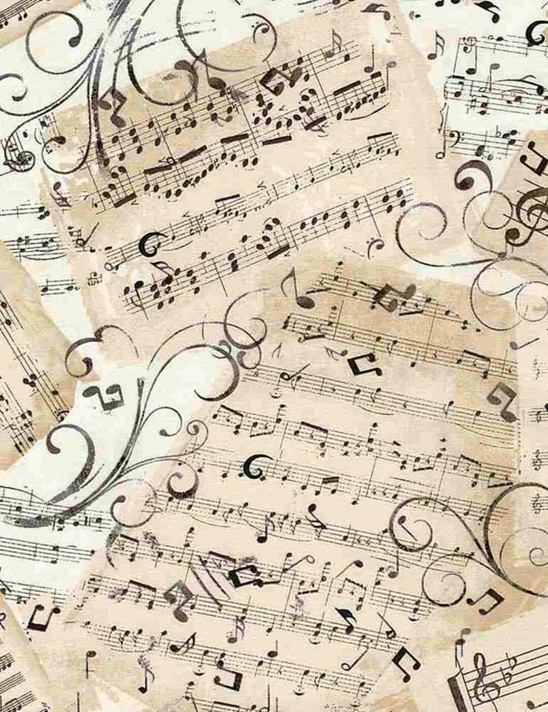 Music Notes Fabric Natural Musical Notes Music Notes Words - Etsy Canada