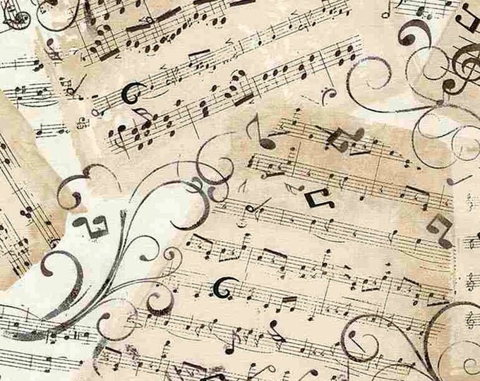 Music Notes Fabric, Natural Musical Notes, Music Notes Words, Timeless ...