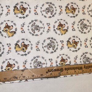 Bambi Fabric, Baby Deer Fabric, Thumper Bambi, FLANNEL, Cotton Fabric ...