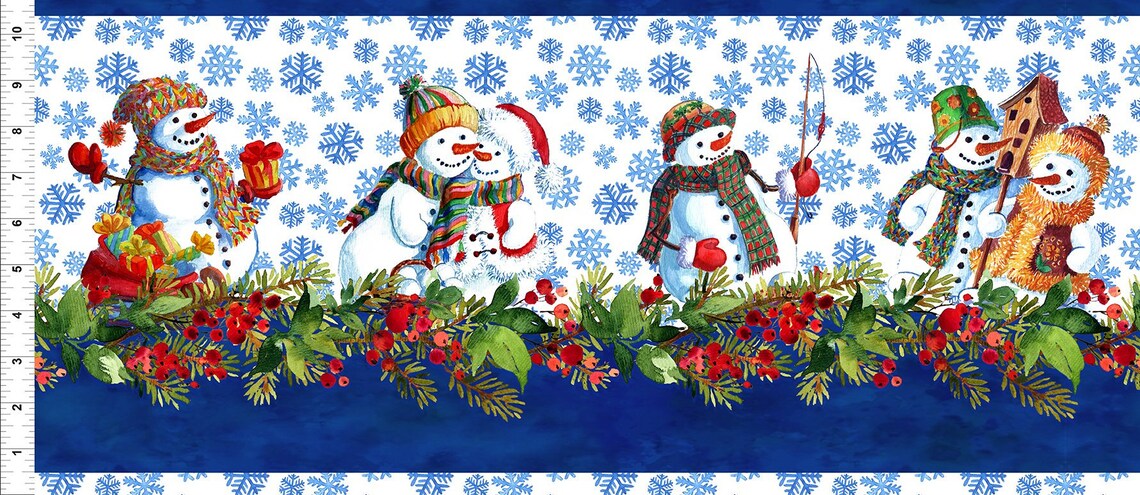 Winter Border, A Year of Art, in the Beginning Fabric, Cotton Sewing ...