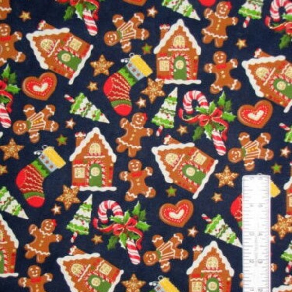 Gingerbread Houses Fabric - Etsy