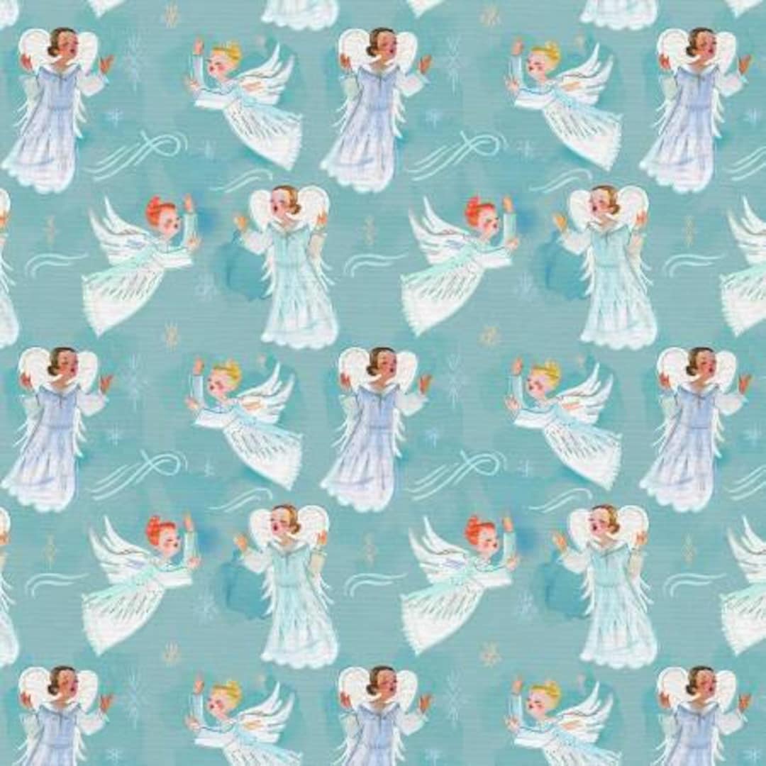 Christmas Fabric, Christmas Angels, Christmas Peace, Vintage Angel ...