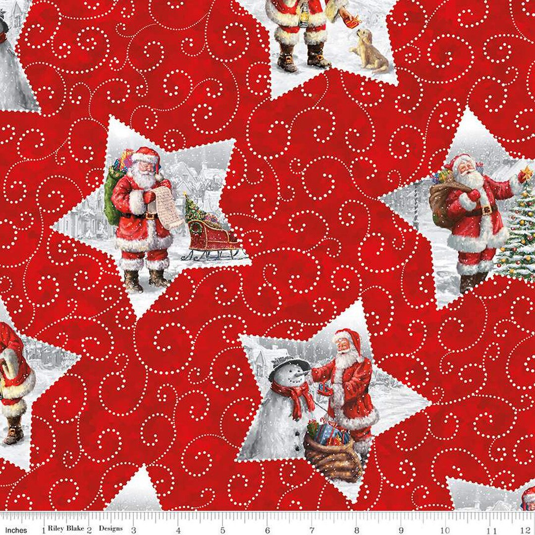 Christmas Fabric, Red Santa Claus, Picture a Christmas, Santa Claus ...