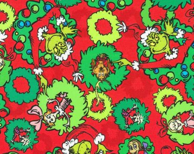 Christmas Fabric, Grinch Fabric, Dr. Seuss, Dr. Seuss Holiday, Robert ...