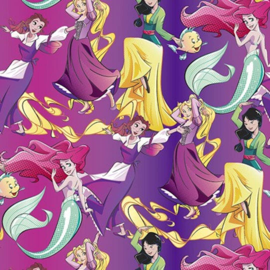Disney Princess Fabric, Disney Fabric, Cotton Fabric Quilting Apparel ...