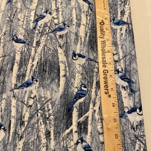Bird Fabric, Winter Birds, Blue Jays Winter, Tree and Birds, Timeless ...
