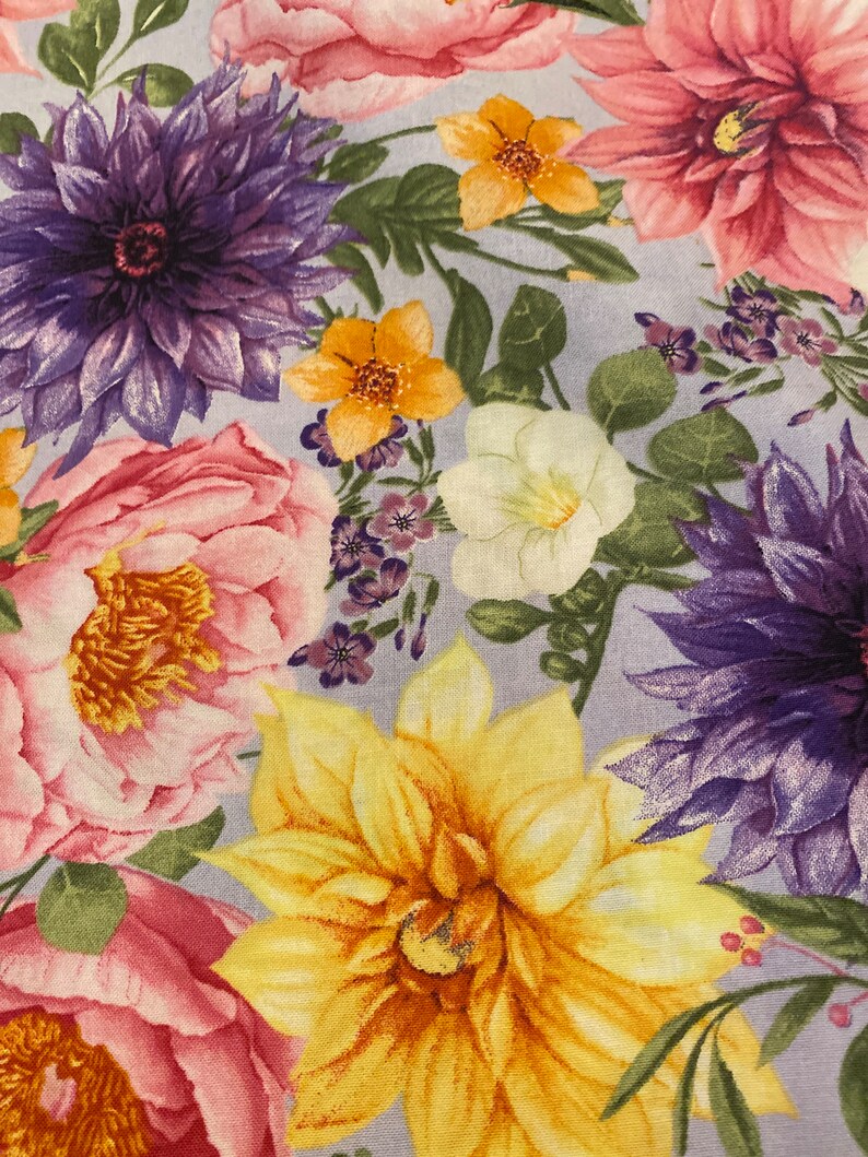 Purple Floral Fabric Large Purple Flowers Wilmington Prints - Etsy