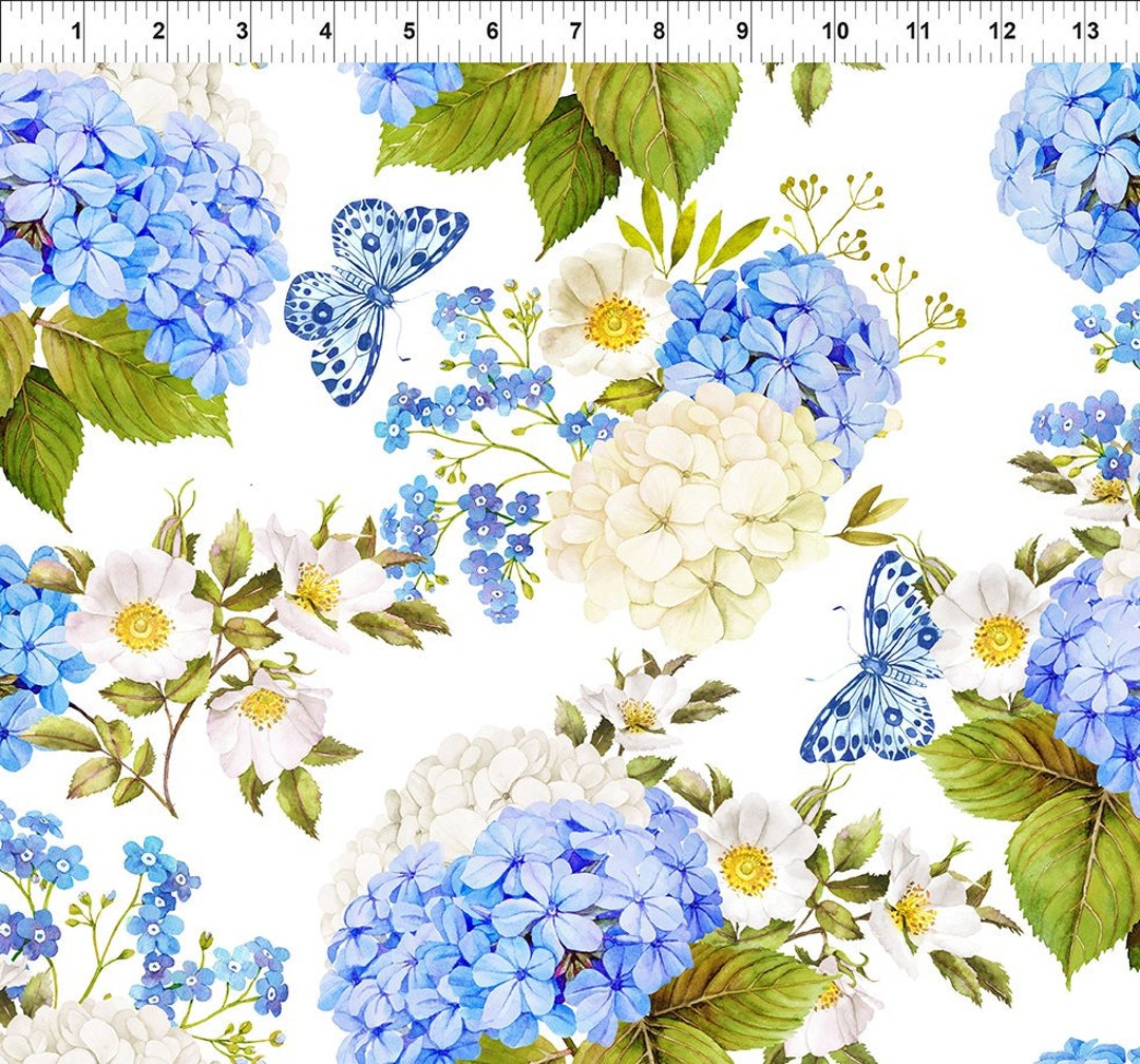 Hydrangea Fabric, Periwinkle Spring, Flowers Hydrangea, the Beginning ...