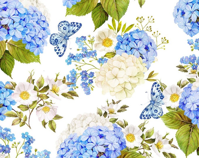 Hydrangea Fabric, Periwinkle Spring, Flowers Hydrangea, the Beginning ...
