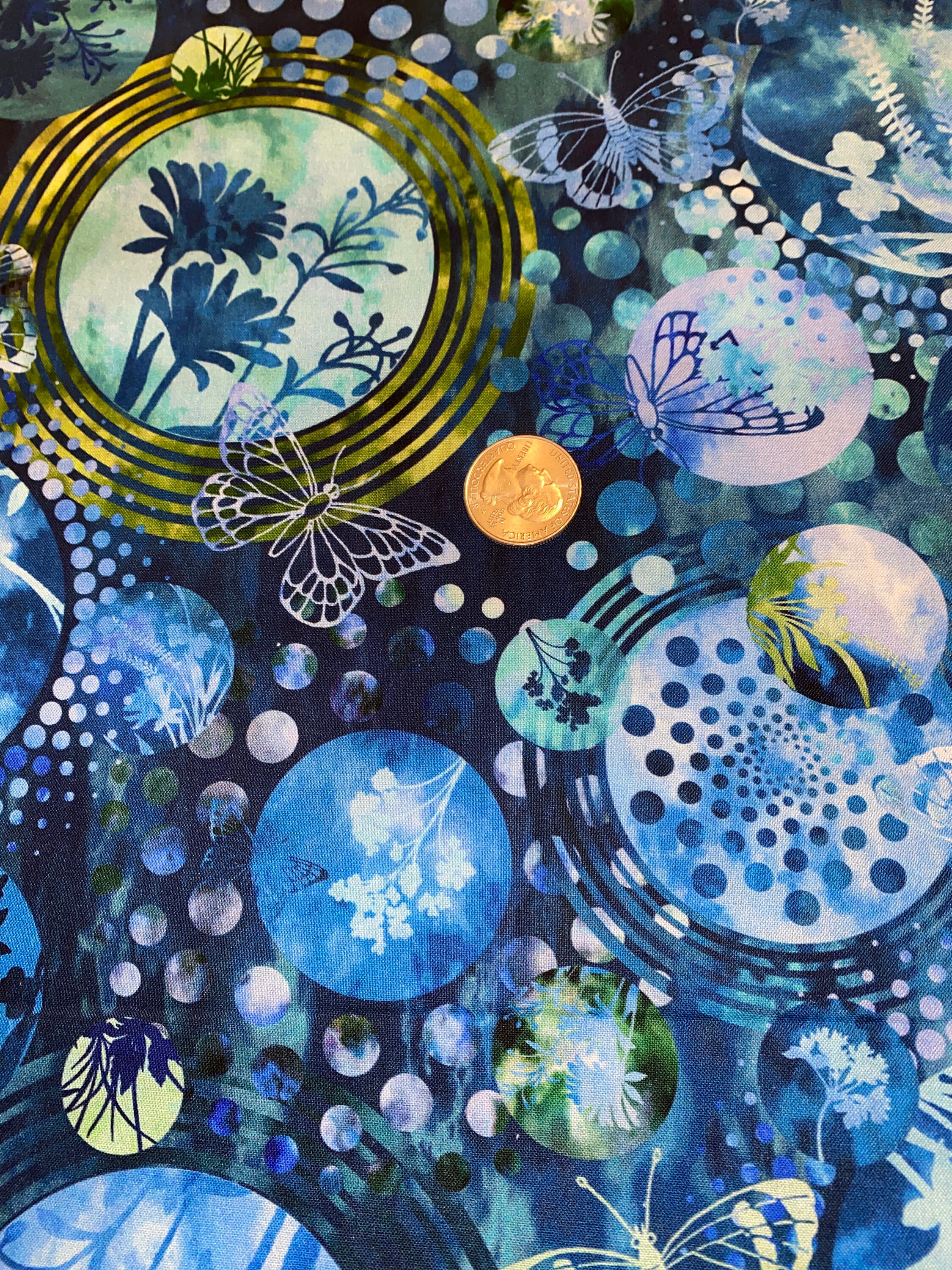 Blue Fabric Blue Collage Elysian Collage Blue Elysian - Etsy