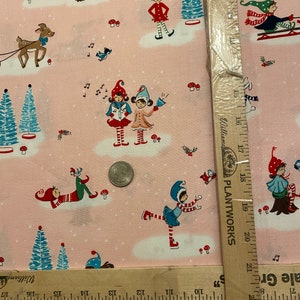 Christmas Fabric, Pixie Noel, Pink Pixie Noel, Riley Blake, Cotton ...