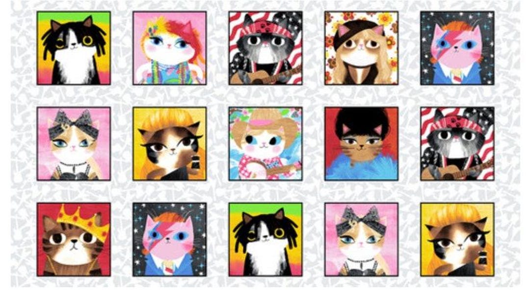 Cat Fabric, Cat Panel, Kittens, 24 X 43 Panel, 100% Cotton Quilting ...