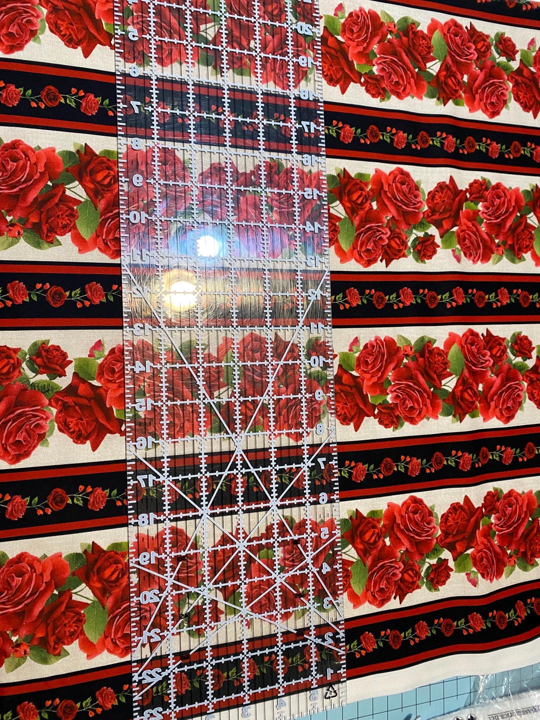 Rose Fabric, Rose Stripes Fabric, Roses Black, Timeless Treasures ...