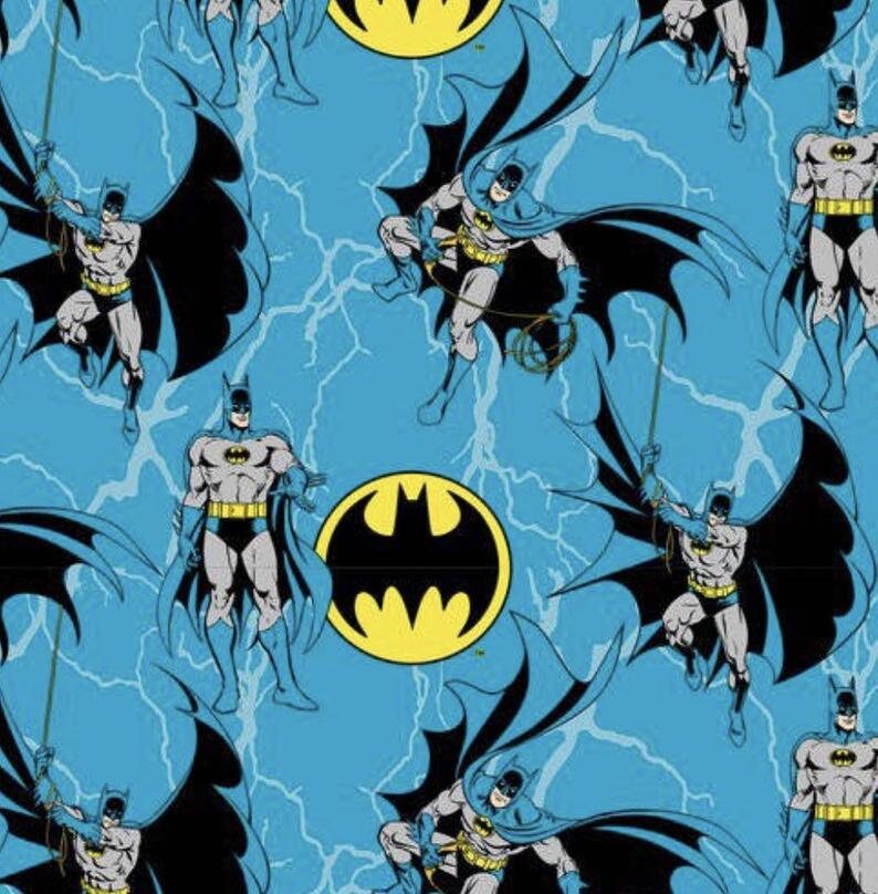 Bat Man Fabric Batman Fabric Blue Batman Super Hero Fabric - Etsy