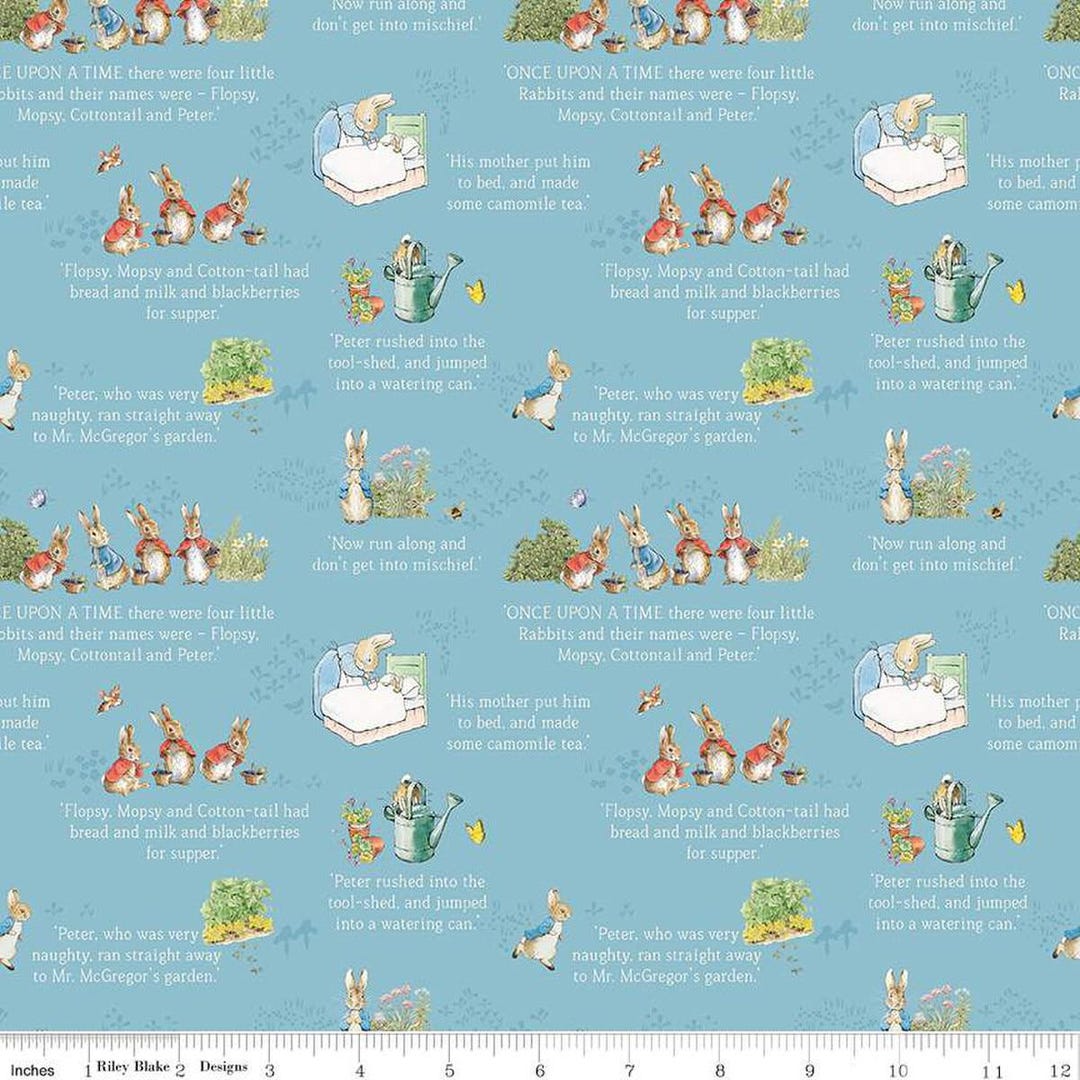 Peter Rabbit Fabric, Beatrix Potter, Riley Blake, Cotton Quilting ...