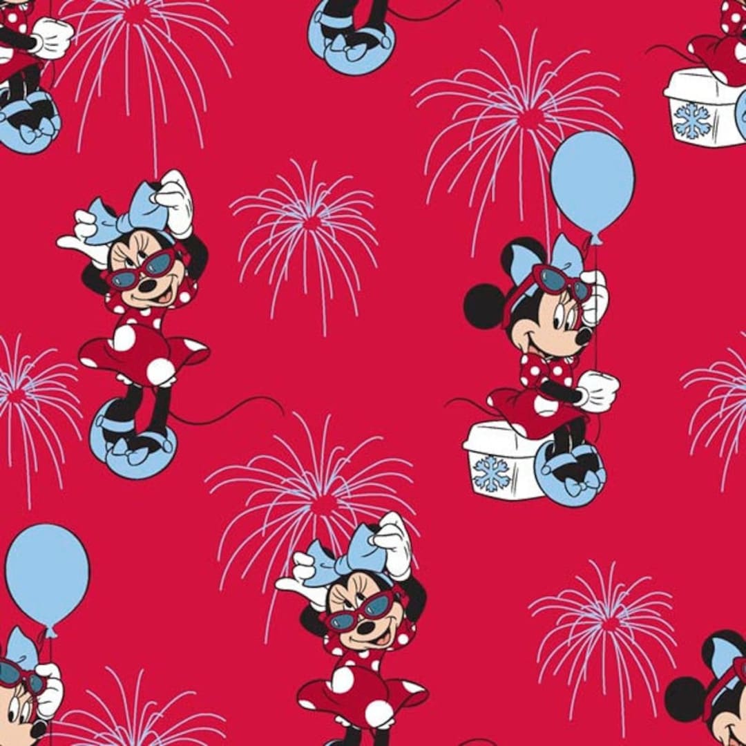 Minnie Mouse, Disney Fabric, Minnie Fabric, Red Minnie, Minnie Mouse ...