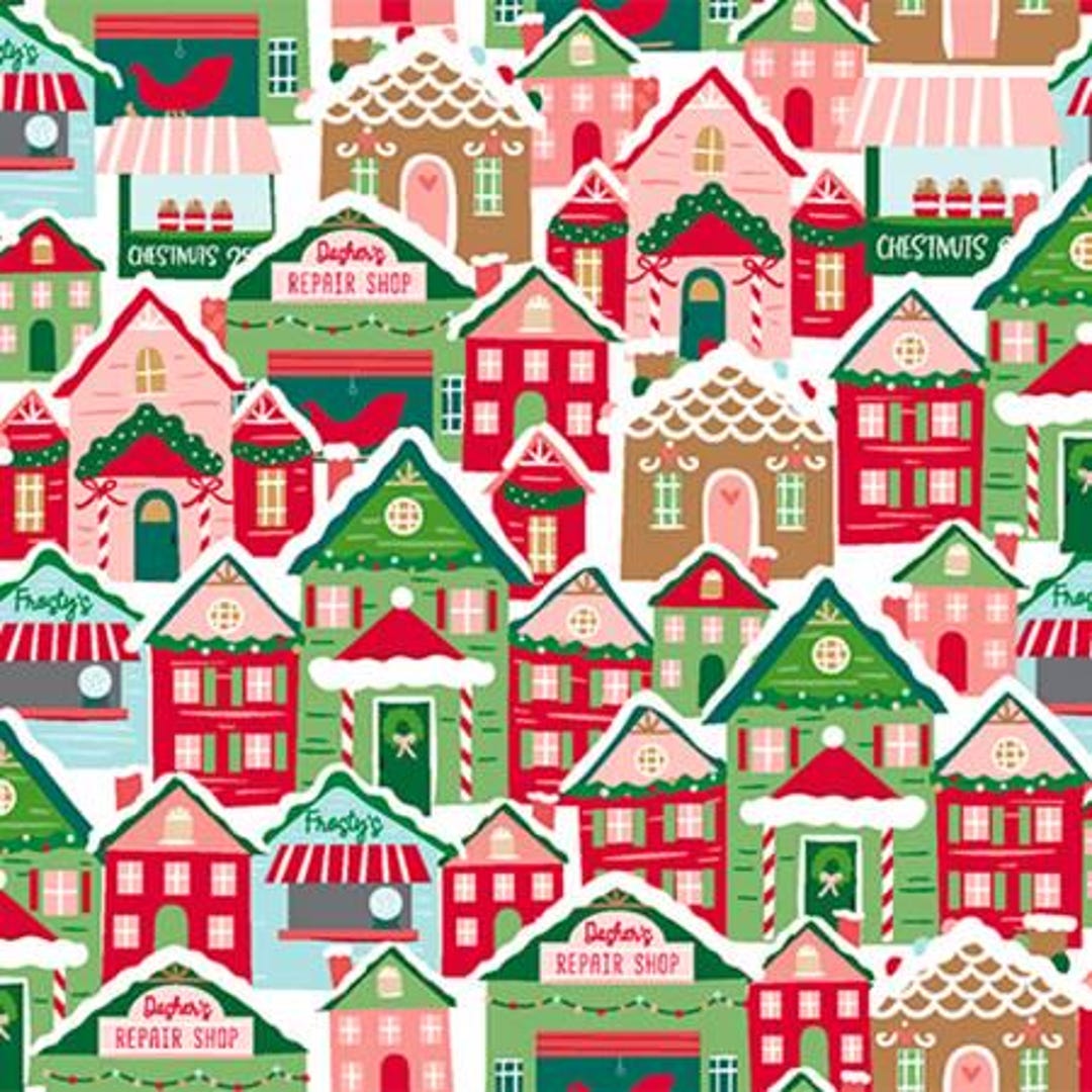 Christmas Fabric, Gingerbread Camping, 100 % Cotton, 3 Wishes Fabric ...