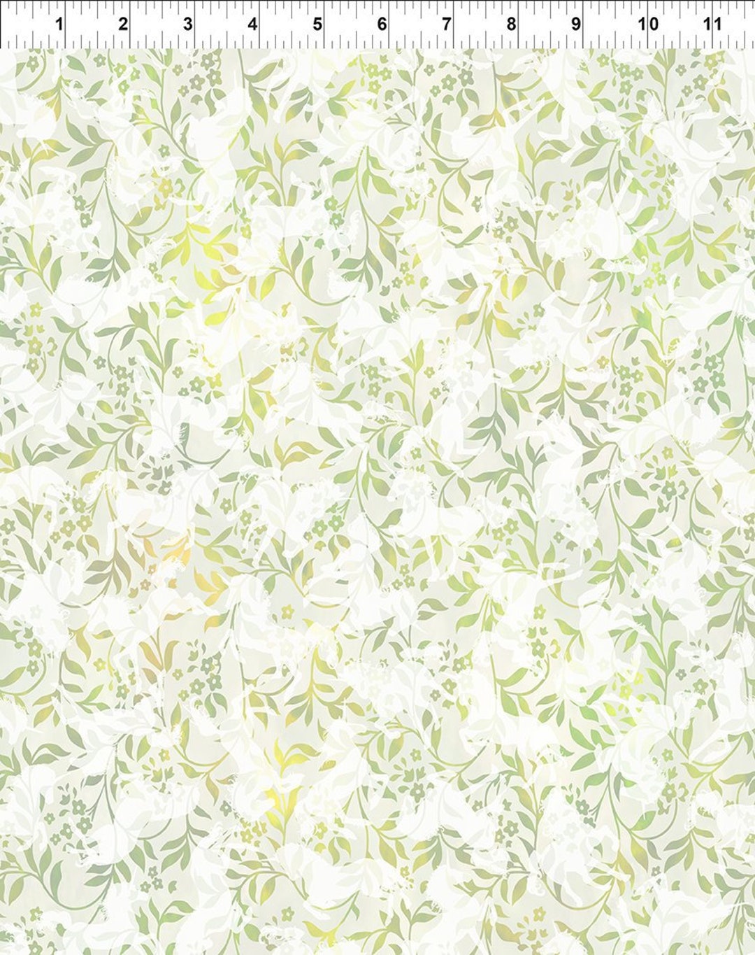 Leaf Fabric, Green Leaf Fabric, Unicorn Leaf Fabric, Green White Fabric ...