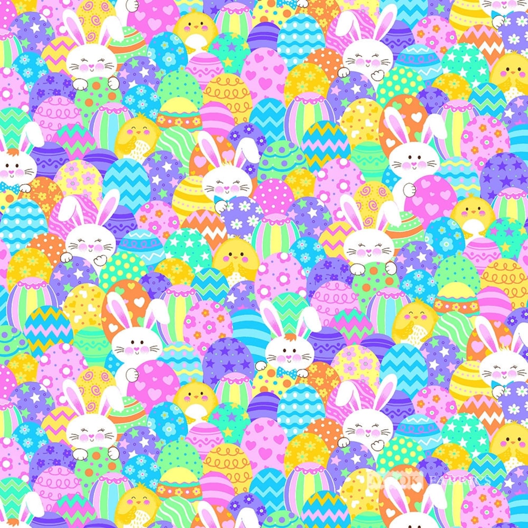 Easter Fabric, Easter Egg Fabric, Easter Bunny Fabric, Easter Egg ...