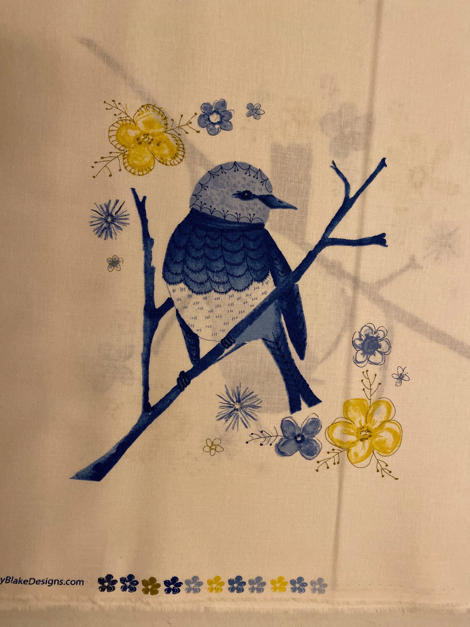 Bird Panel, Bluebird Fabric Panel, 24 Inch Panel, Riley Blake, Sunshine ...