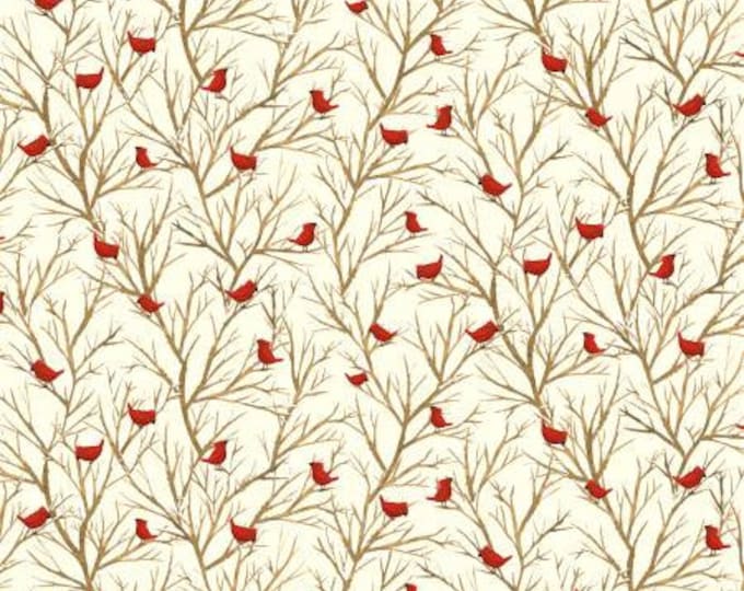Cardinals in Trees, Bird Fabric, Cream Cardinals, Tree and Birds ...