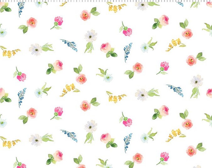 Periwinkle Spring, Blue White Flowers, in the Beginning Fabric, Cotton ...