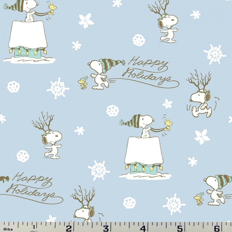 Christmas Fabric Snoopy Christmas Peanuts Happy Holidays - Etsy