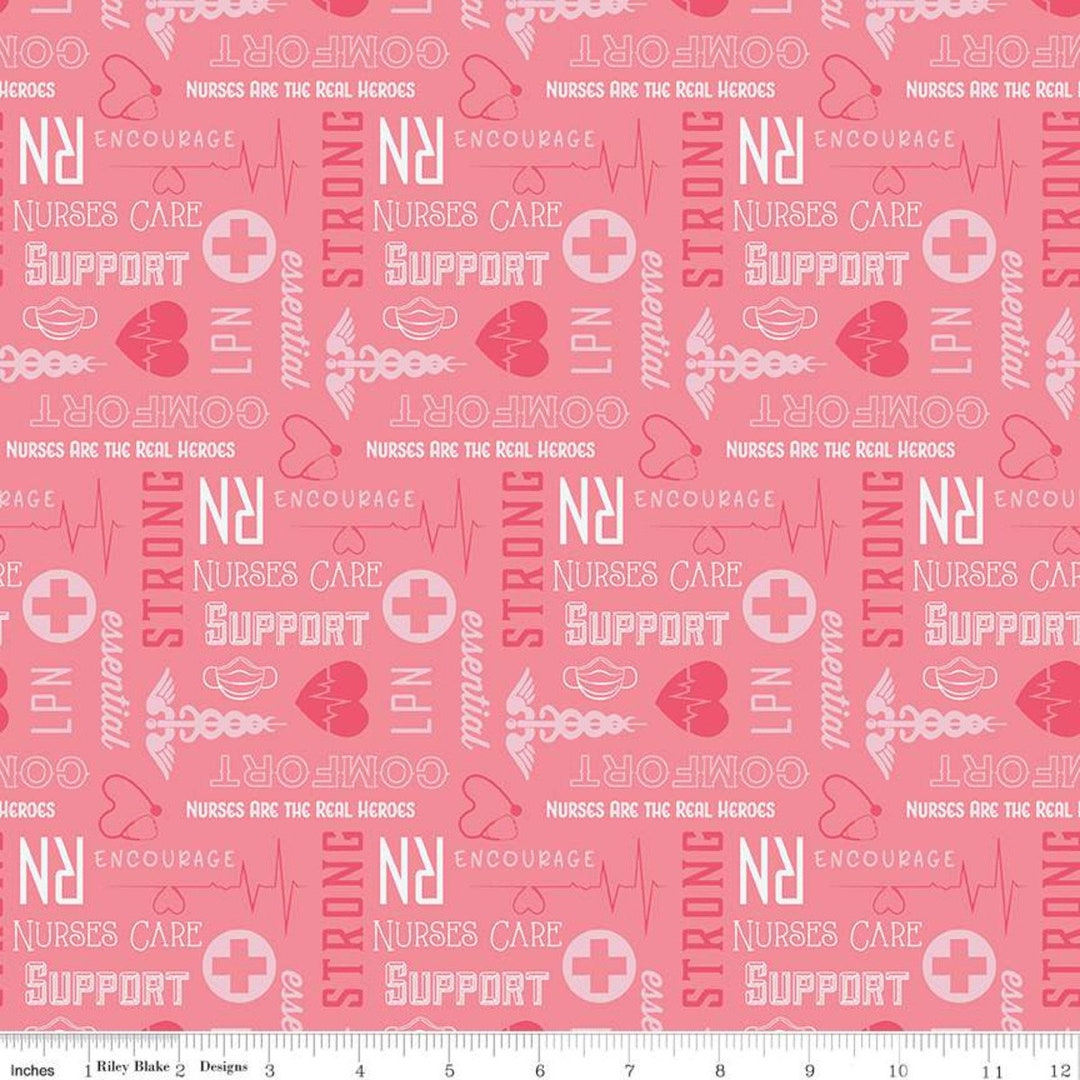 Nurse Hero Fabric, Nurse Fabric, Nursing Fabric,riley Blake, Pink Nurse ...